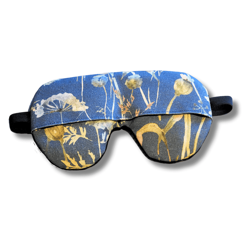 Weighted Eye Mask: Organic Blue Floral - Warm Wheat Bags
